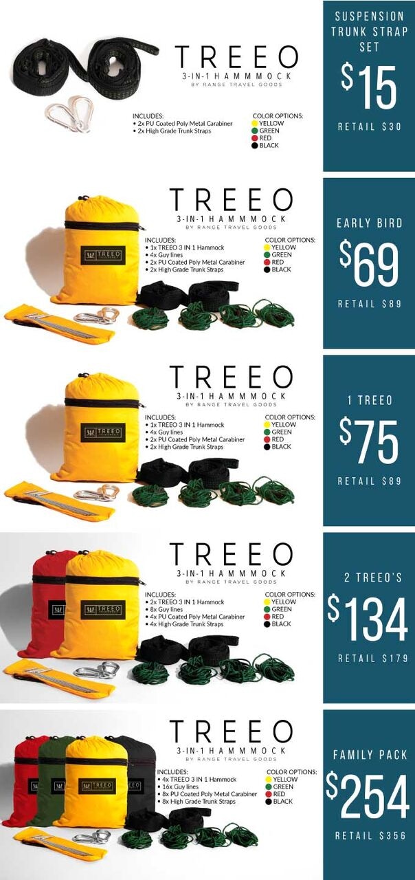 THE TREEO: A 3-in-1 Utility Hammock It dose it all | Indiegogo