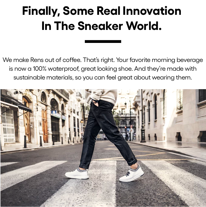 Rens - Waterproof Shoe Made From Recycled Coffee | Indiegogo